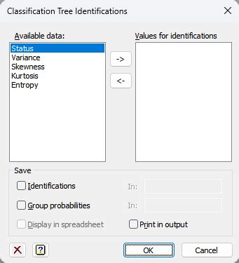 Classification Tree Identifications Genstat Knowledge Base