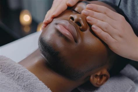 Premium Photo Close Up Masseur Hands Making Face Relaxing Massage To