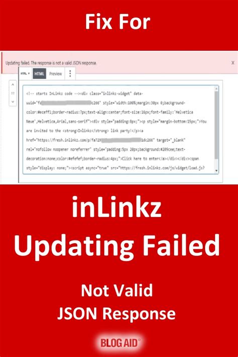 Fix For Inlinkz Updating Failed Not Valid Json Response Blogaid