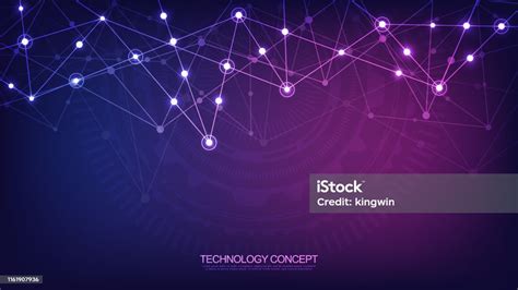 점과 선을 연결하는 디지털 기술 배경 네트워크 연결 및 통신에 대한 추상적인 기술적 배경 0명에 대한 스톡 벡터 아트 및 기타 이미지 Istock
