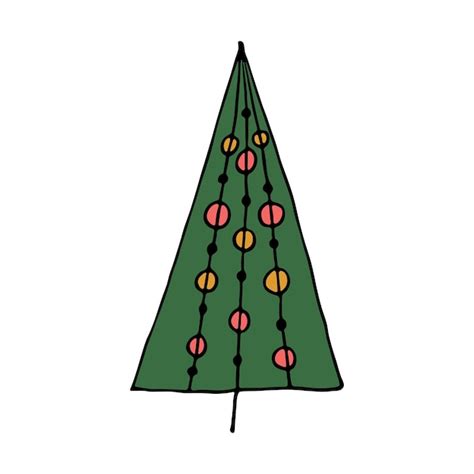 Premium Vector Christmas Tree Hand Drawn Clipart Spruce Doodle Single