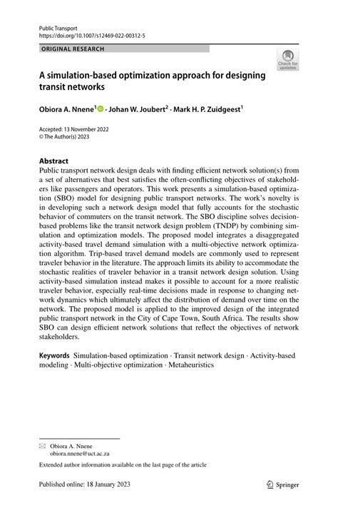 pdf a simulation based optimization approach for designing transit networks