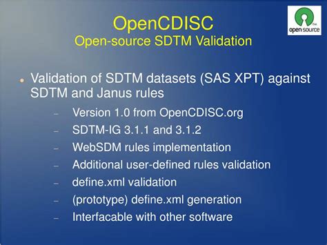 Ppt Cdisc Open Source And Low Cost Solutions Powerpoint Presentation