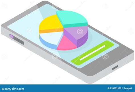 User Interface With Statistics On Smartphone Infographic Elements In Isometric Style Analytical