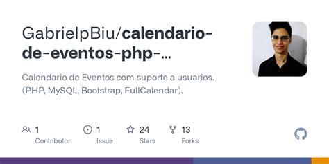GitHub GabrielpBiu Calendario De Eventos Php Fullcalendar Mysql