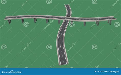 Road Intersection 3d Vector Illustration Stock Vector Illustration