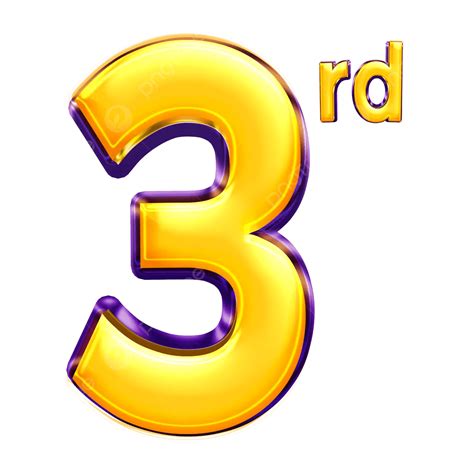 ذهبي فاتح لامع رقم 3 المتجه لامعة 3d رقم 3 رقم ثالث الثالث Png