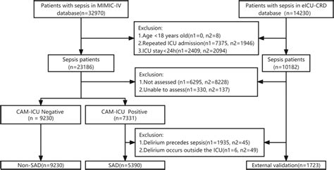 Research Flowchart N1 Patients Excluded In Mimic Iv Database N2
