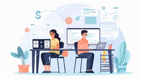 Professional Web Developers Team Concept With Male And Female