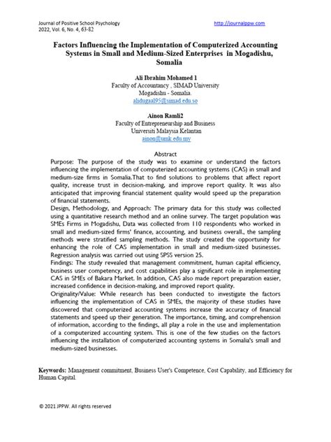 Factors Influencing The Implementation Of Computerized Accounting