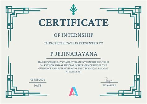 internshipcompletion ai python artificialintelligence… jeji narayan