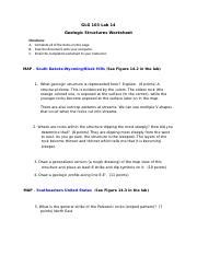 GLG 103 Lab 14 Doc GLG 103 Lab 14 Geologic Structures Worksheet Directions A Complete All Of
