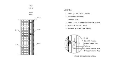 Sectional Detail Blocks 2d View Cad Construction Unit Autocad File