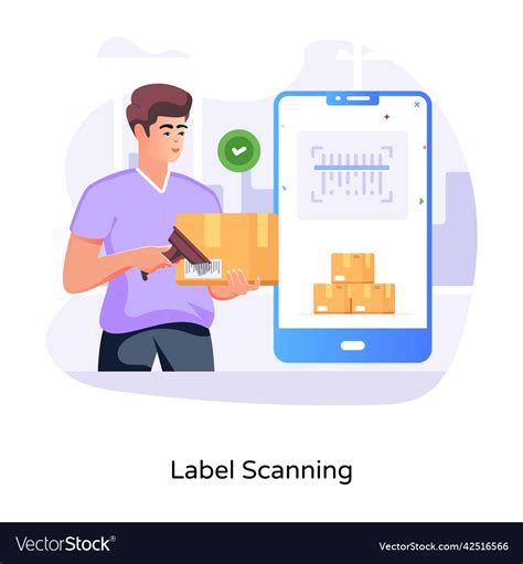 Label Scanning Royalty Free Vector Image Vectorstock