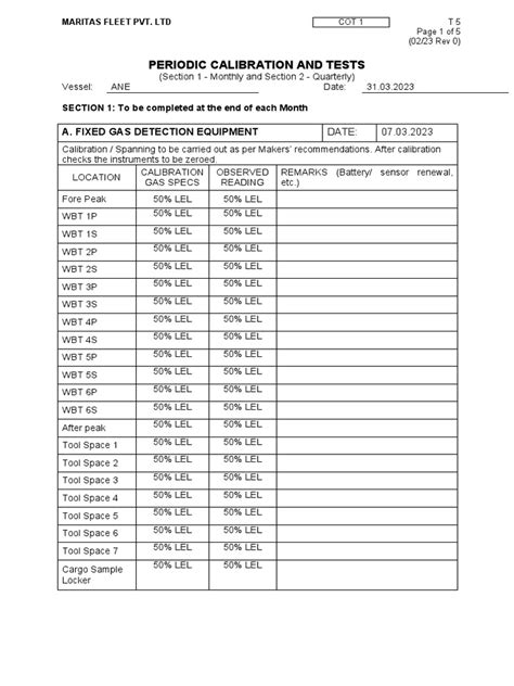 T5 Periodic Calibration And Tests Pdf Chemistry Equipment