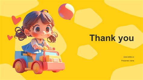 黄色3d风儿童节ppt模板 Islide