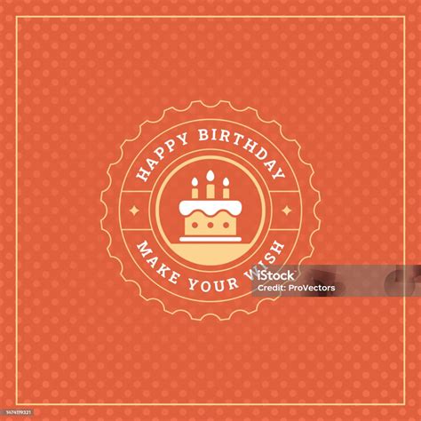 생일 축 하 케이크 촛불 빈티지 인사말 카드 원형 프레임 타이포그래피 템플릿 벡터 플랫 고풍스런에 대한 스톡 벡터 아트 및 기타 이미지 고풍스런 기념일 메시지