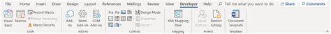 Developer Tab In Microsoft Word 2007 2021 365