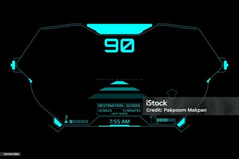 Hud 미래 자동차 대시 보드 인터페이스 화면 디자인 요소 Ui 기술 가상 현실 보기 디스플레이 개체 벡터 보안 카메라에 대한 스톡 벡터 아트 및 기타 이미지 Istock