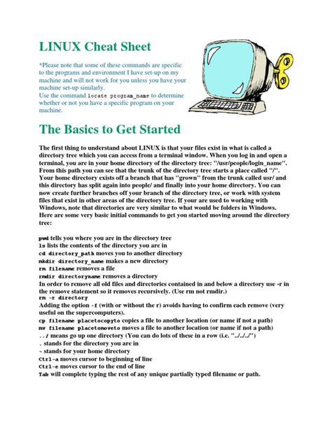 Linux Cheat Sheet Locate Program Name Pdf Computer File