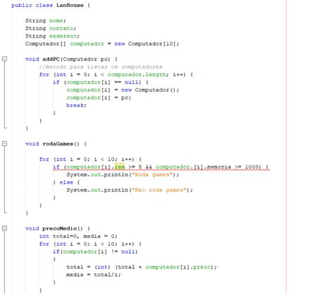atributos de um array de objetos em uma classe não funcionando programação guj