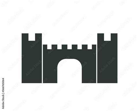 Castle Gate Vector Castle Icon Castle Wall Vector Illustration Stock Vector Adobe Stock