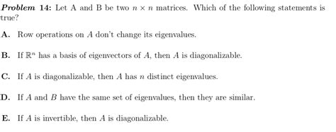 Solved Problem Let A And B Be Two Nn Matrices Which Of Chegg