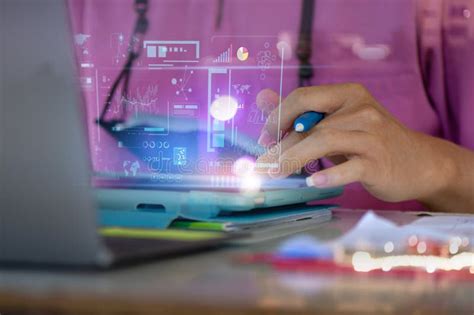 Programmer Using Laptop Analyzing Stock Image Image Of Mobile