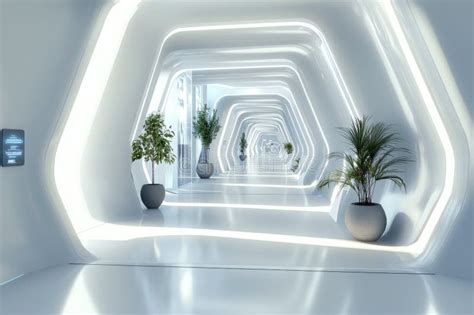 A Modern 3d Interior Corridor With Clean Lines And A Futuristic Ambiance Showcasing Innovative
