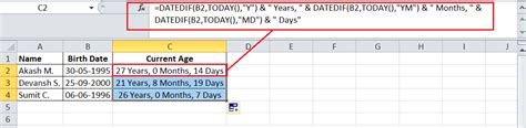 How To Calculate Age In Excel Age Calculation Made Easy Free Online