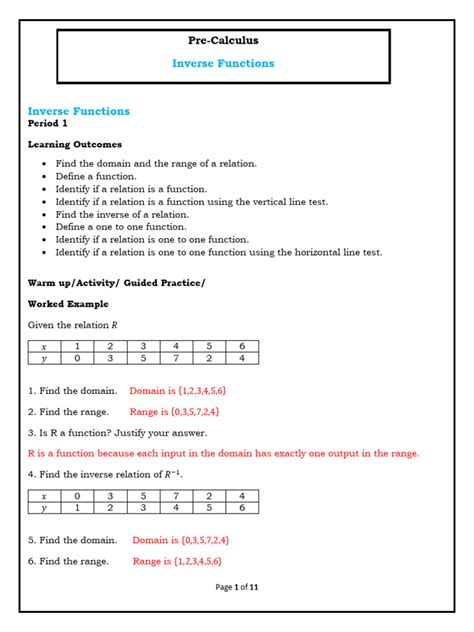 Inverse Functions Pdf Function Mathematics Mathematical Logic
