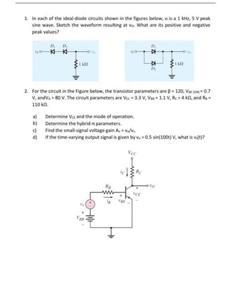 [solved] 1 in each of the ideal diode circuits shown in t