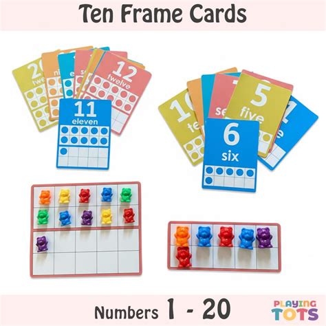 Ten Frames Flash Cards Printable Ten Frame Math Learn To Count
