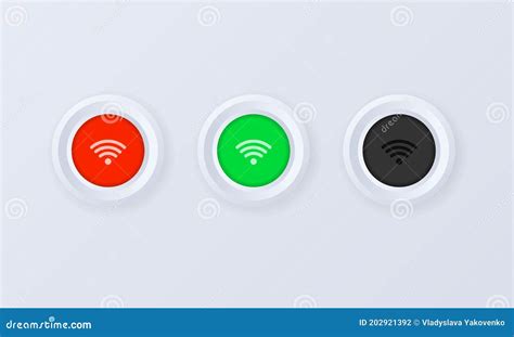 Wifi Signal Button Icon Set Wi Fi Button Sign Badge In D Style Wireless Connection Vector