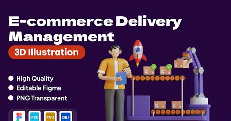 E Commerce Delivery Management 3d Illustration Illustrations Ft 3d And Illustration Envato