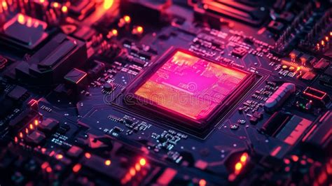 Microchip For Spaceships Production Of Rockets And Ships Computer CPU And Memory Chips Stock