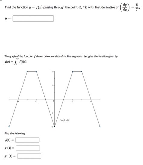 solved dy 6 find the function y f x passing through the
