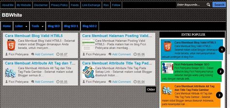 BBWhite Responsive Blogger Template Valid HTML5 Dan CSS3