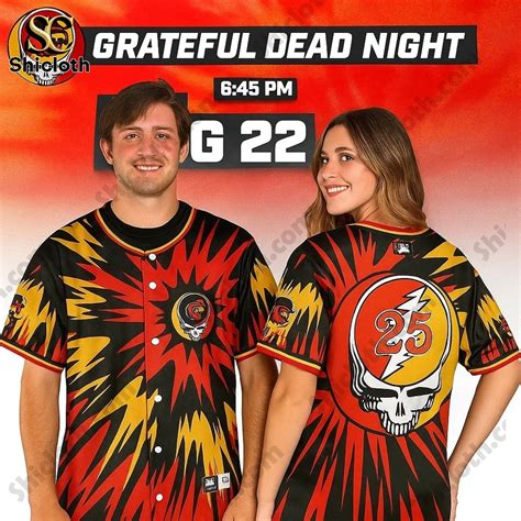 Rochester Red Wings Grateful Dead Night 2025 Jersey Shicloth