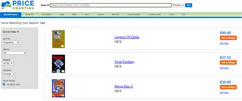 Add Include Only Filter To The Marketplace PriceCharting Features PriceCharting