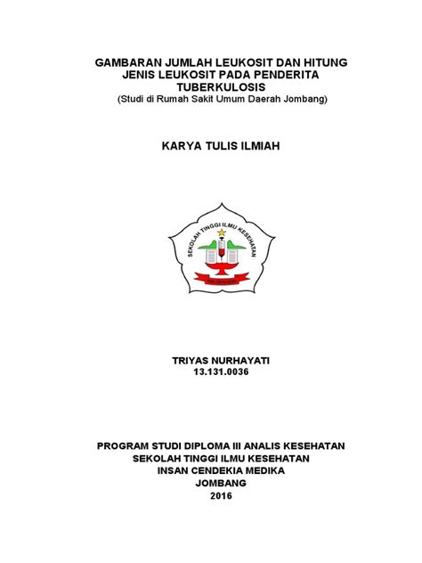 Kti Gambaran Jumlah Leukosit Dan Hitung Jenis Leukosit Pdf