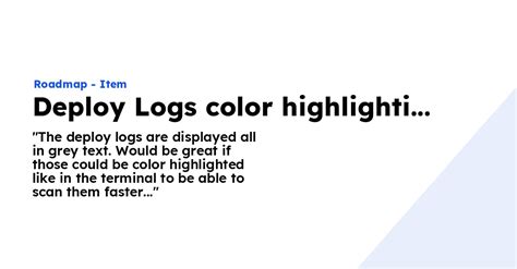Deploy Logs Color Highlighting Ploi Roadmap