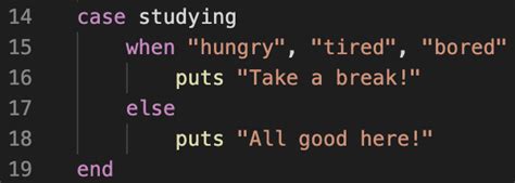 using case statements in ruby as a true beginner every line of code