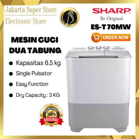 MESIN CUCI SHARP ES T 70 MW 2 TABUNG 6 5 KG Lazada Indonesia