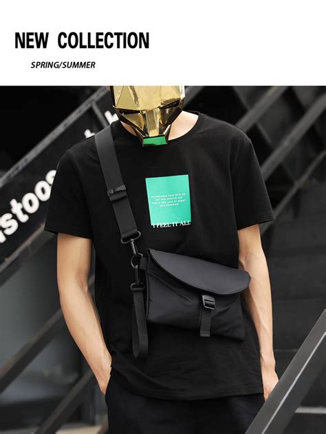 韩版男士单肩包新款斜肩包男斜挎包户外运动胸包休闲多功能包潮牌 阿里巴巴