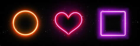 네온 불빛이 빛나는 배너 프레임 무료 벡터