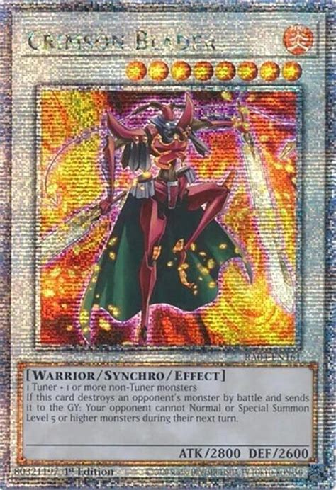 Crimson Blader Quarter Century Secret Rare Quarter Century Stampede Yugioh