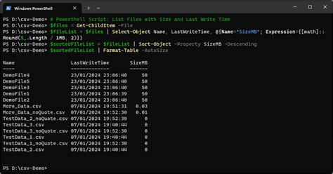 PowerShell Script List Files With Sizes And Dates SQL DBA Blog