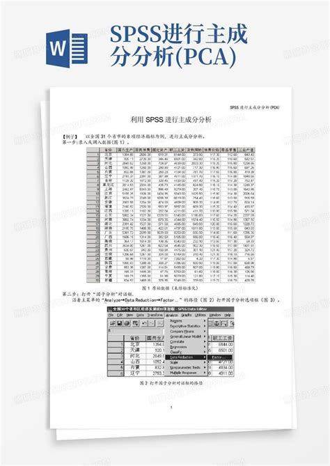 Spss进行主成分分析 Pca Word模板下载 编号lbjxaydo 熊猫办公