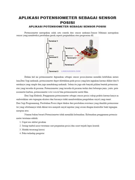 Aplikasi Potensiometer Sebagai Sensor Posisi Pdf